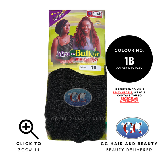 Angels Afro Bulk 24" Natural Kinky Texture Tangle Free - Crochet Inter ...