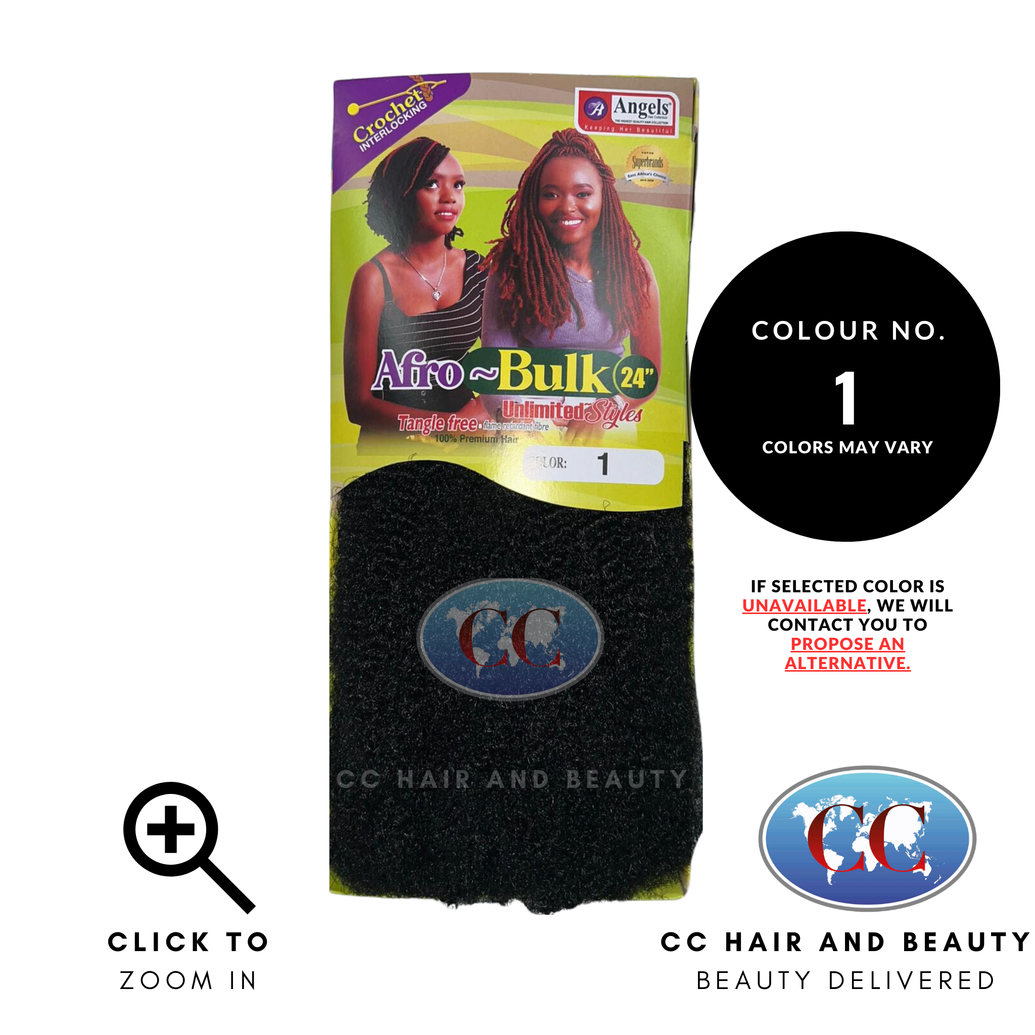 Angels Afro Bulk 24" Natural Kinky Texture Tangle Free - Crochet Inter ...