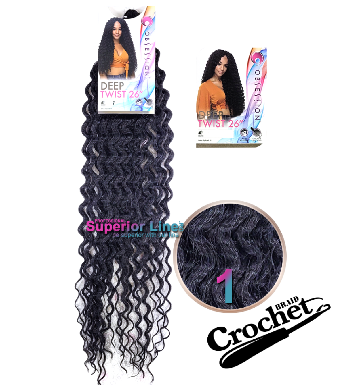 Obsession Deep Twist Crochet Braid Hair 26" – CC Hair & Beauty